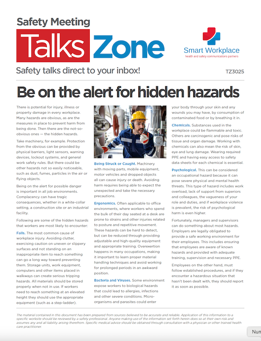 Safety Talks – Smart Workplace